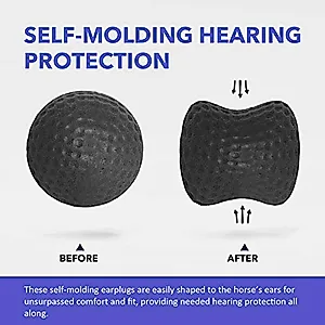 Harrison Howard EaseFit Equestrian Earplugs Horse Foam Ear Plugs Balls Pair-Mars Black