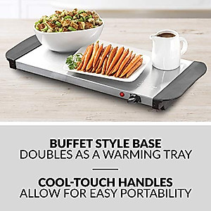 HomeCraft HCBS15SS 3-Station 1.5-Quart Stainless Steel Buffet Server Slow Cooker & Warming Tray, Adjustable Temperature, Perfect for Dinner, Appetizers