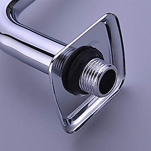 TRUSTMI 13 Inch Shower Arm with Flange S Shape Shower Head High Rise Extension Replacement Pipe, Stainless Steel, Chrome