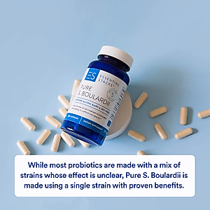 Essential Stacks Saccharomyces Boulardii Probiotics (Non-GMO & Gluten Free) - 5 Billion CFUs for Gut Health (60 Capsules)