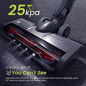 Cordless Vacuum Cleaner, 25KPa Stick Vacuum Up to 35 Mins Runtime, 4-in-1 Vacuum Cleaner with 2200mAh Rechargeable Battery, Lightweight Vacuum Cleaner Perfect for Hard Floor Carpet Car Pet Hair