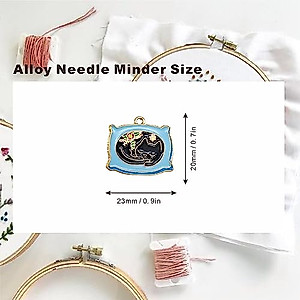 Kawaii Cats Cross Stitch Needle Minder, Needle Minder Magnetic, Needle Holder for Cross Stitch, Sewing, Embroidery and Needlework Accessories, Enamel and Magnetic（2 PCS）