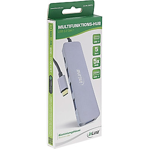 InLine USB 3.2 USB Type C Multi Hub (4X USB-A 5Gb/s + USB Type-C (Data/PD 87W), OTG, Aluminium Housing, 33271L