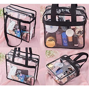 UEOE Clear Tote Bag, Stadium Approved Transparent Bags Security Travel Bag Gym See Through Bag, 30 * 30 * 10cm