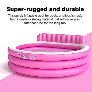 Toysical Round Lounge Inflatable Pool with Seats and Backrest for Kids, Family and Adults, “88 x 85 x 21”
