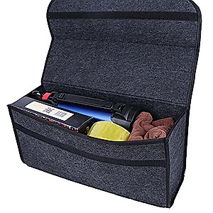 Car Trunk Storage Felt Cloth Foldable Finishing Box Organizer in The Car Multifunctional Durable Storage Box Auto Accessories (Grau)