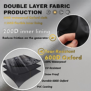 GEHENG Generator Covers With Bracket,Generator Covers While Running,Top Can Be Opened for Refueling, 600D Waterproof Oxford Cloth+200D Double Layer Design,Tear Resistant, 100% Heavy Duty Waterproof
