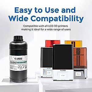 FLASHFORGE 3D Printer Resin 1kg(2.2lbs), LCD UV-Fast-Curing Resin 405nm Standard Photopolymer Resin for LCD Resin 3D Printer, Low Shrinkage and High Precision (Mint Green, 1000G)