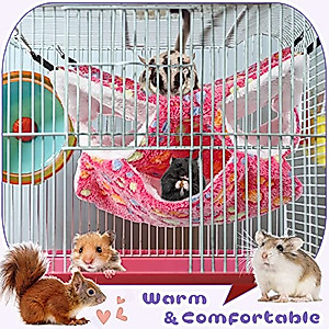 Cunno 4 Pcs Guinea Pig Rat Hanging Hammock 3 Tier Small Animals Hanging Sleeping Bed Pet Hanging Cage Accessories Bedding Cage for Chinchilla Ferrets Sugar Glider Squirrel Reptiles Hideout Playing