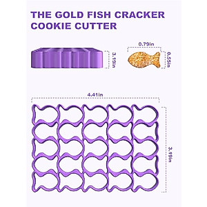 Palksky Gold Fish Crackers Cookie Cutter, 25Pcs Mini Fish Biscuit Cutter, Gold Fish Cutter for Crackers, Plastic Tiny Treats Baking Mold For Fish Shaped Foods