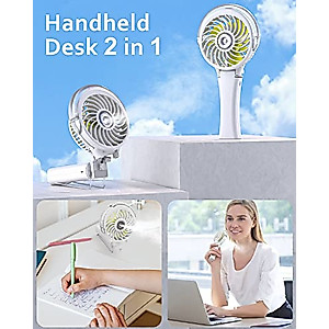 SWEETFULL Misting Fan Portable, Handheld Personal Mister Fan, Small Fan Rechargeable, Mini Spray Water Mist Fan, Kids Women Portable Fan For Travel, Outdoors, Hiking, Camping Home Office (Off white)