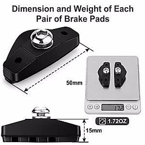 NUWAB 2 Pairs Premium Bike Brake Pads, Professional Caliper Brake Pads for Road Bicycle, Bike Brake Blocks of 50mm, Come with Allen Wrench