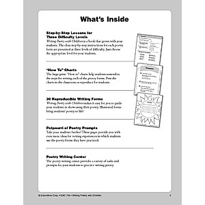 Evan-Moor Writing Poetry with Children, Grade 1-6 Activity Book - Supplemental Teaching Resource Workbook Inspires Poets (Writing Skills Essentials)