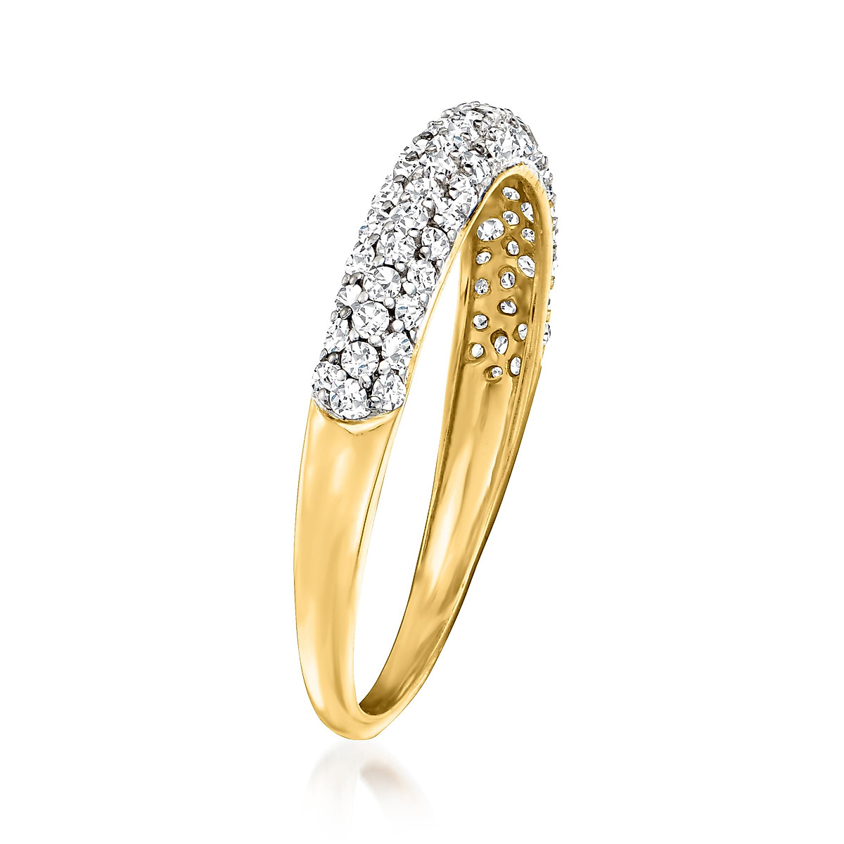 Ross-Simons Pave Diamond Halfway Band Ring in 14kt Gold