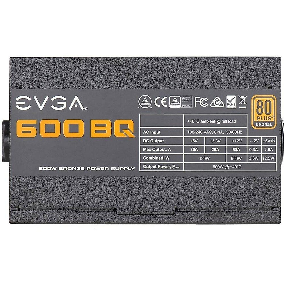 EVGA 110-BQ-0600-K1 600 BQ, 80+ Bronze 600W, Semi Modular, FDB Fan, 3 Year Warranty, Power Supply