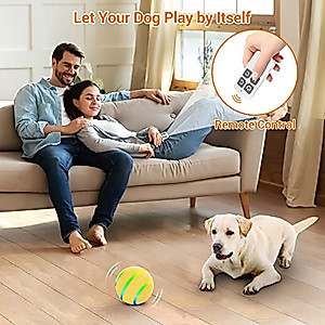 CUXMUX Smart Interactive Dog Balls, Remote Control Dog Toy Ball for Medium Dogs, 4 Hours Running Time Rolling Balls for Dog Gifts