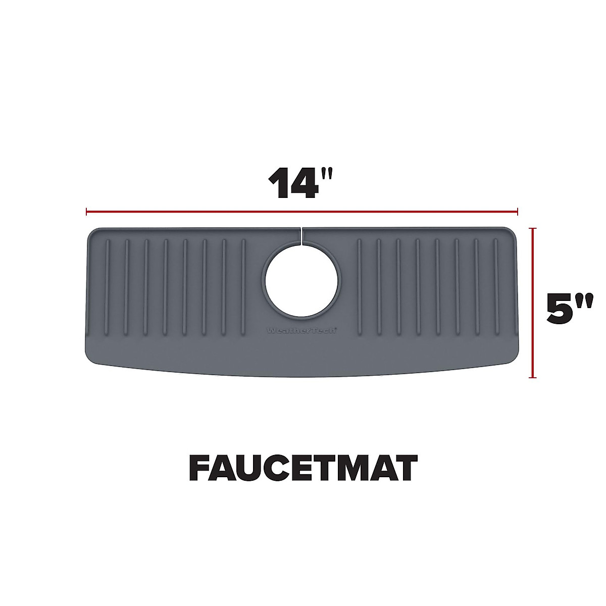 WeatherTech FaucetMat - Protect Your Kitchen & Bathroom Countertops - Dark Grey/Slate