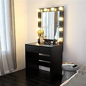 SDGH Two Tone FCH with Light Large Single Drawer Dresser Dressing Table Bedroom Furniture (Color : E, Size : (20.28x25.48))