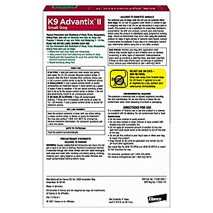 K9 Advantix II Small Dog Vet-Recommended Flea, Tick & Mosquito Treatment & Prevention | Dogs 4-10 lbs. | 6-Mo Supply