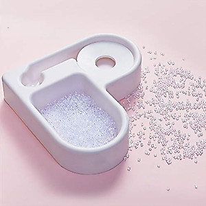 Creative Corner Shape Pet Feeder Bowl Plastic Double Bowls with 500ml Automatic Water Dispenser Bottle Anti- Slid Feeder Household Pet Supplies ( White )