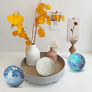 DomeStar Decorative Ball Set, 6PCS 2.4 Inches Mosaic Glass Orbs Centerpiece Balls Glass Balls
