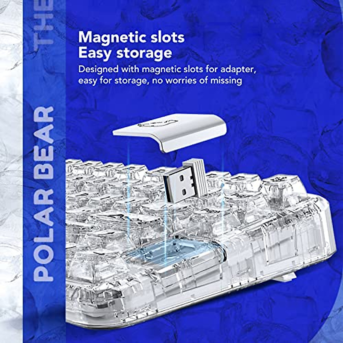 GOWENIC 80 Keys Hot Swappable Mechanical Keyboard, Mechanical Gaming Keyboard RGB Backlit, 3 Mode Gaming Keyboard with Transparent Keycaps, 2.4G BT USB C Wired