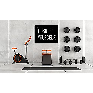 YANAMA Motivational Wall Art Inspirational Gifts For Women Men,Positive Quotes Office Wall Decor, Modern Canvas Paintings Poster For Gym Decor, Black And White Wall Art ，16 ''x24'' x1pcs Framed