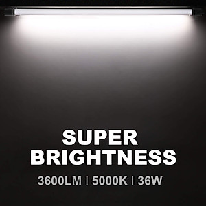 BBOUNDER 4 Pack Linkable LED Utility Shop Light, 4 FT, 4000 LM, 48 Inch Integrated Fixture for Garage, 40W Equivalent 250W, 5000K Daylight, Surface + Suspension Mount, Black