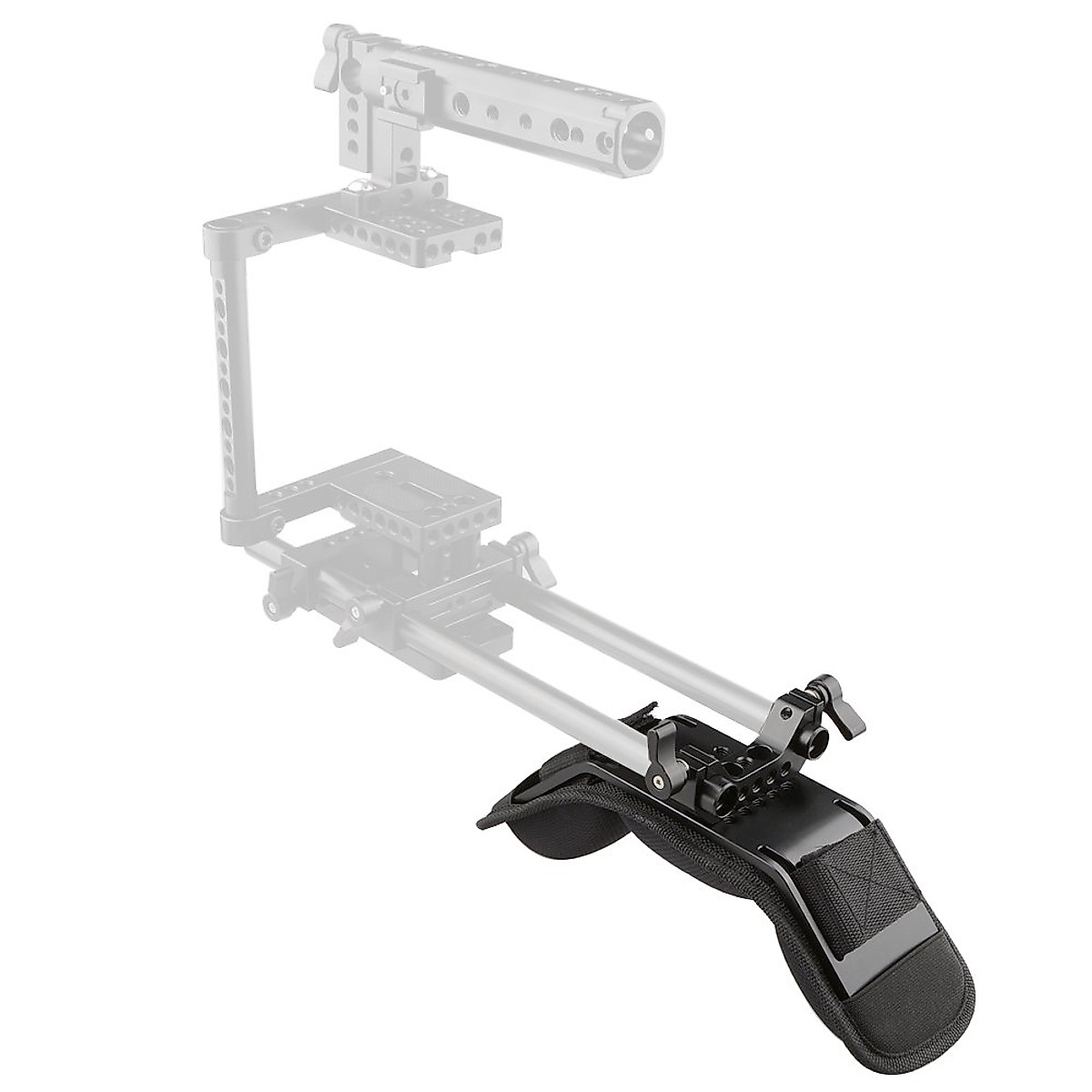CAMVATE Camera Shoulder Mount Pad with 15mm Dual Rod Clamp for 15mm Camera Shoulder Railblock Support System - 1752