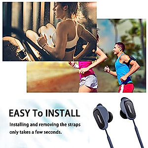 Miimall Strap Compatible for Bose QuietComfort Earbuds II Strap, [Anti-Lost][Soft Silicone] Sports Straps for Bose QuietComfort Earbuds II, Lanyard (Midnight Blue)