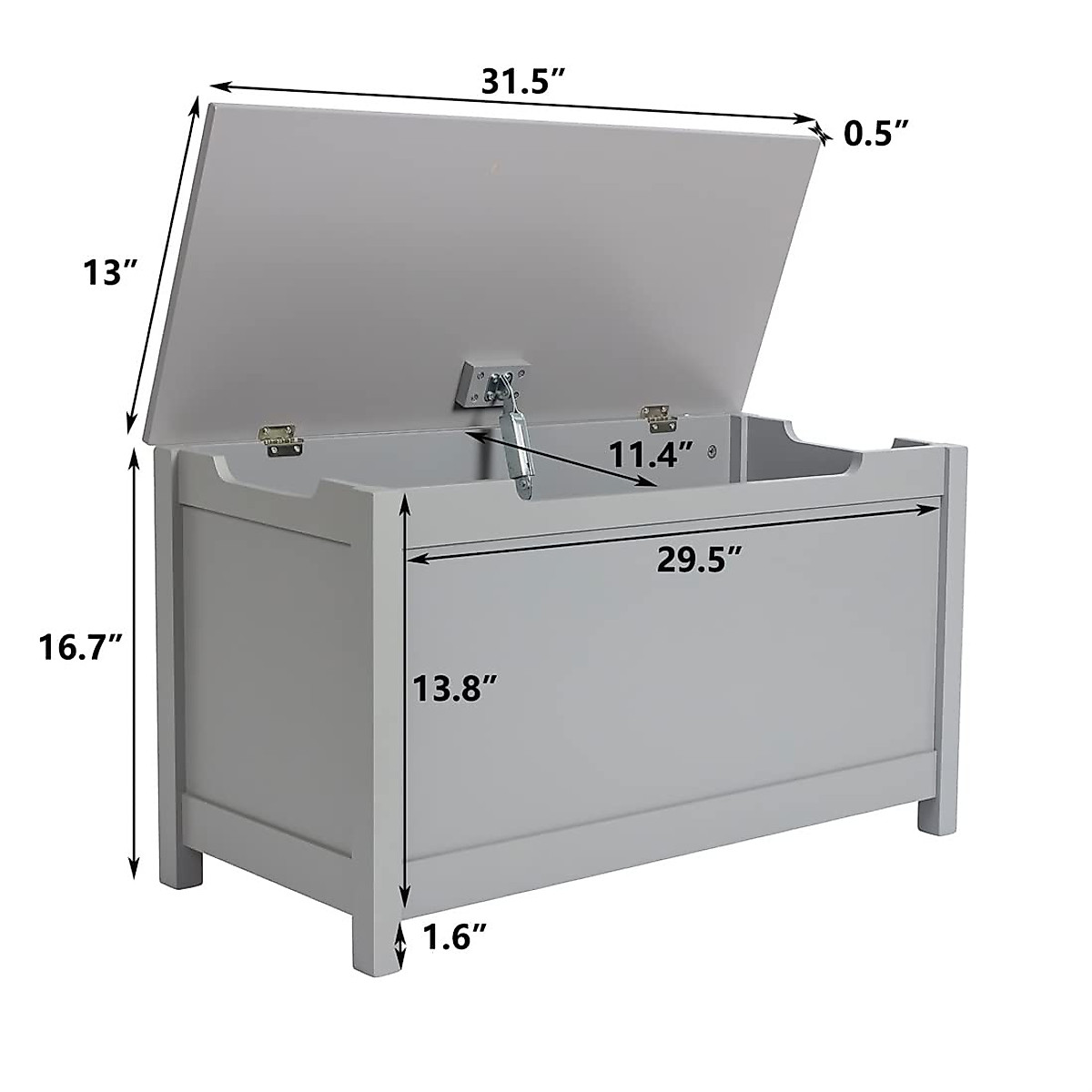 Kids Wooden Toy Box ，MDF, Large Toy Storage Truck Bench with Flip-Top Lid, Safety Hinges &Doubles as a bench for additional seating, Toddler Big Toy Chest for Playroom & Bedroom, Gift for Boys Girls Age 3+ (grey)