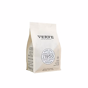 Verve Coffee Roasters Whole Bean Coffee 1950 Blend | Medium Roast, Brewed or Espresso | Ethiopian Blend, Direct Trade, Resealable Pouch | Enjoy Hot or Cold Brew | 12oz Bag