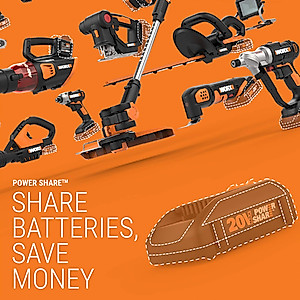 WORX Nitro WX031L.9 20V 2.1 Gal Cordless Wet/Dry Vacuum (Tool Only), Black, Orange