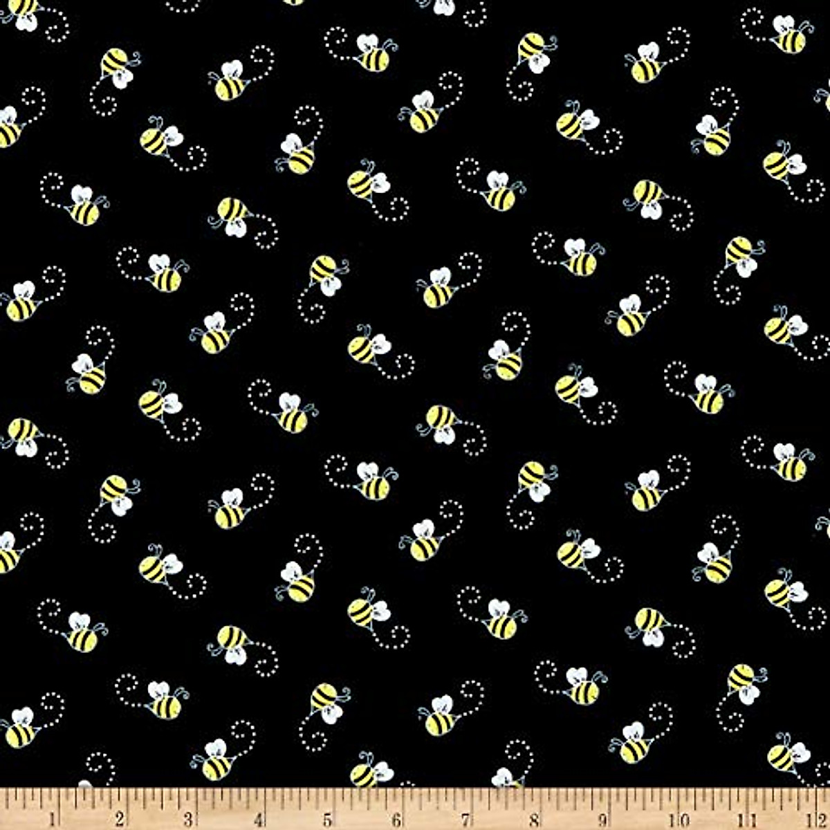 Timeless Treasures You Are My Sunshine Bees Black, Fabric by the Yard