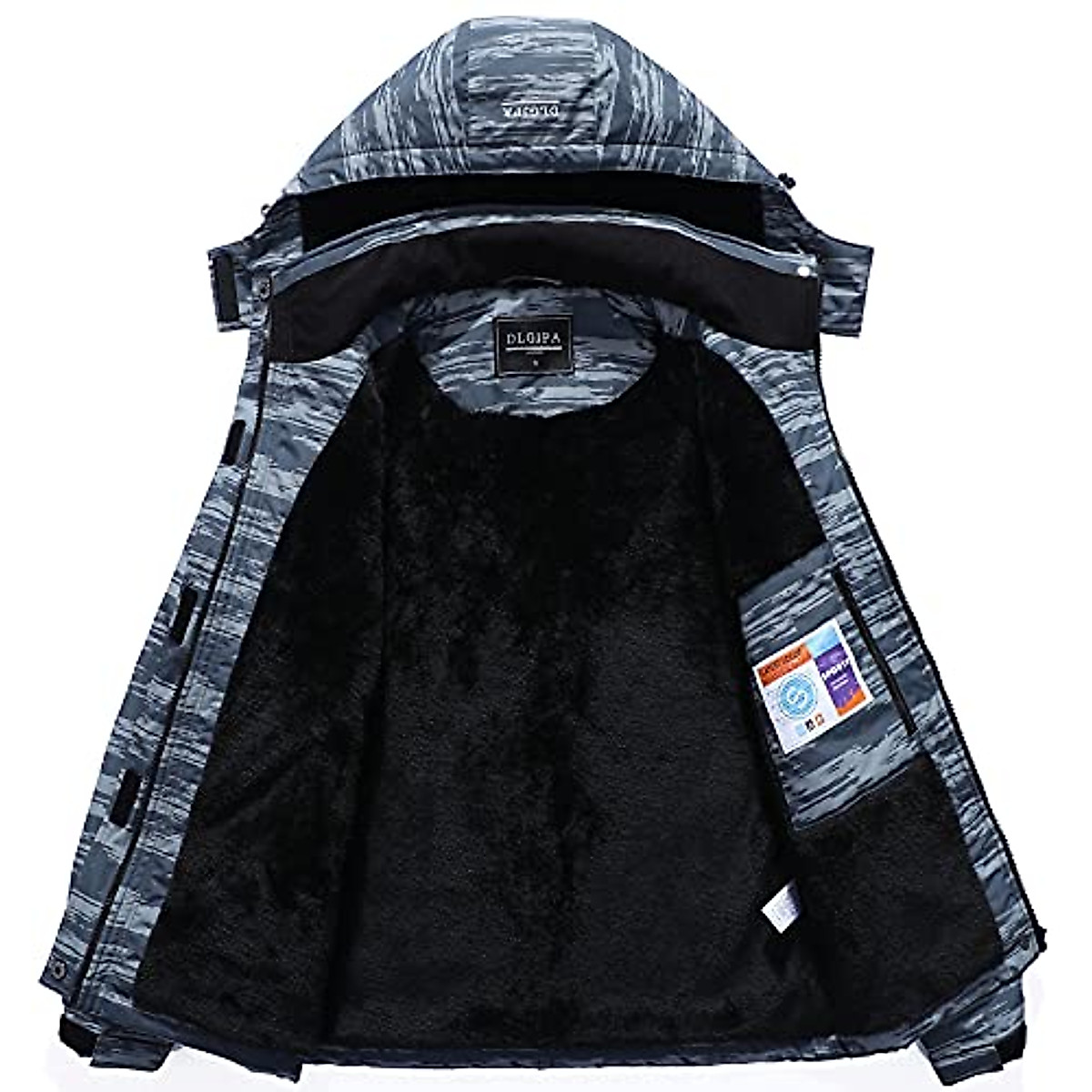 DLGJPA Women's Mountain Waterproof Ski Jacket Detachable Hood Windproof Rain Winter Warm Snow Coat