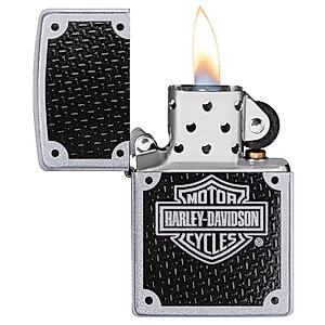 Zippo Harley-Davidson Carbon Fiber Satin Chrome Pocket Lighter