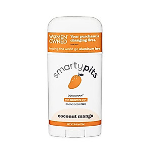 Natural/Aluminum-Free Deodorant for Sensitive Skin (baking soda free): Paraben Free, Phthalate Free, Not Tested on Animals | (Coconut Mango)