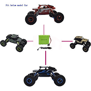 Blomiky 2 Pack 4.8V 2200mAH AA NiMH Rechargeable Battery with SM-2P Plug and USB Charger Cable for SY-E511 RC Excavator RC Truck Toy 4.8V 2200mAh NiMH Battery 2