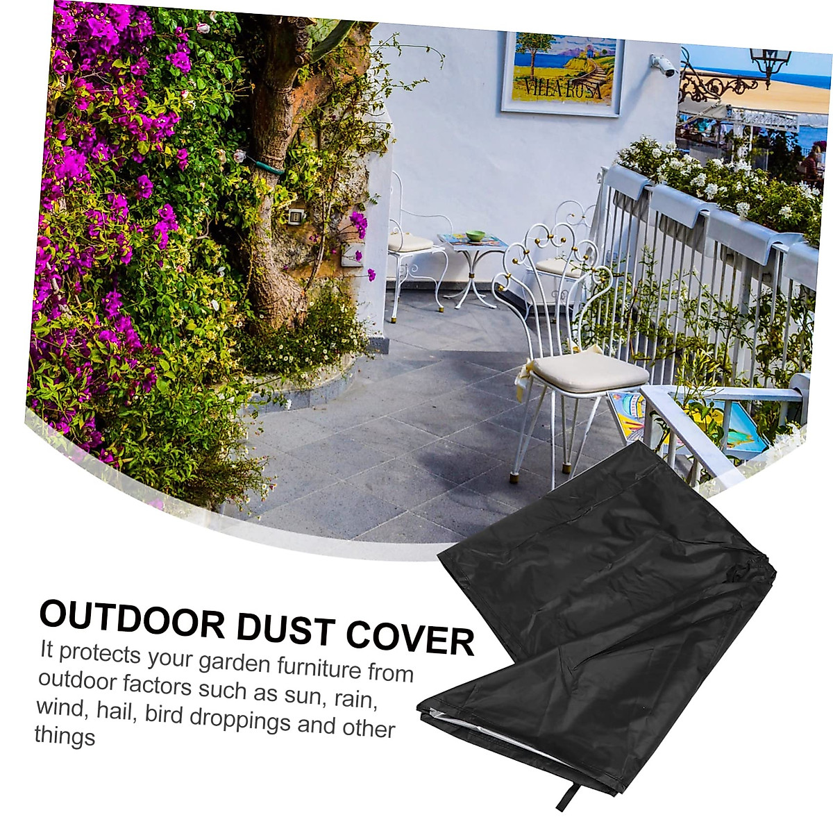 GANAZONO 2pcs outdoor furniture cover black chair covers sectional sofa covers black tablecloths outdoor tablecloths waterproof table cloths Oxford cloth air conditioning cover