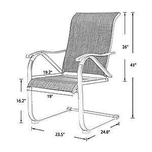 Iwicker 4 Pieces Patio C Spring Motion Steel Mesh Fabric Dining Chairs with High Back