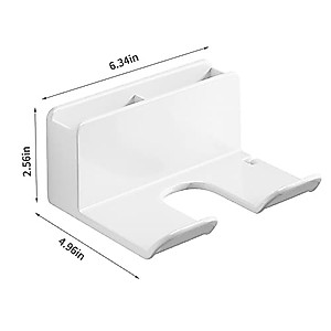 OLISHI Adhesive Hair Dryer Holder Stick on Wall or Wall Mount Bathroom Hair Blow Dryer Rack Organizer