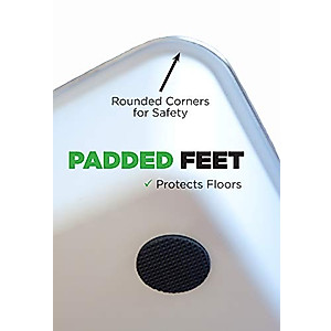 Ohm Earth’s OhmBox - Stainless Steel Cat Litter Box, Extra Large (23.5” x 15.5” x 6.1”) Never Absorbs Odors/Stains/Rusts, Non-Stick Smooth Surface, Easy Cleaning + Non-Slip Rubber Feet. Qty 1 White