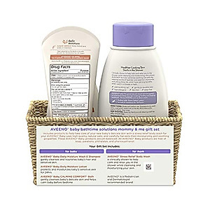 Aveeno Baby Mommy & Me Daily Bathtime Gift Set including Baby Wash & Shampoo, Calming Baby Bath & Wash, Baby Moisturizing Lotion & Stress Relief Body Wash for Mom, 4 items