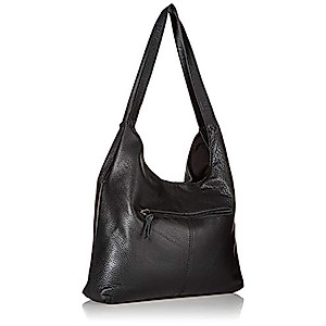 The Sak womens Women's Huntley Leather Hobo Handbag, Black, One Size US