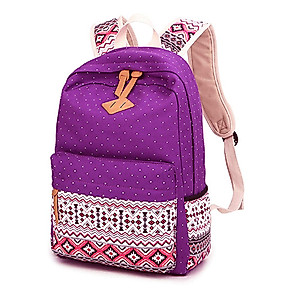 LIZAIDA MENENDEZ Backpacks for Teen Girls Boys,School Student Bookbag Set,15.6" Laptop Backpack (Purple)