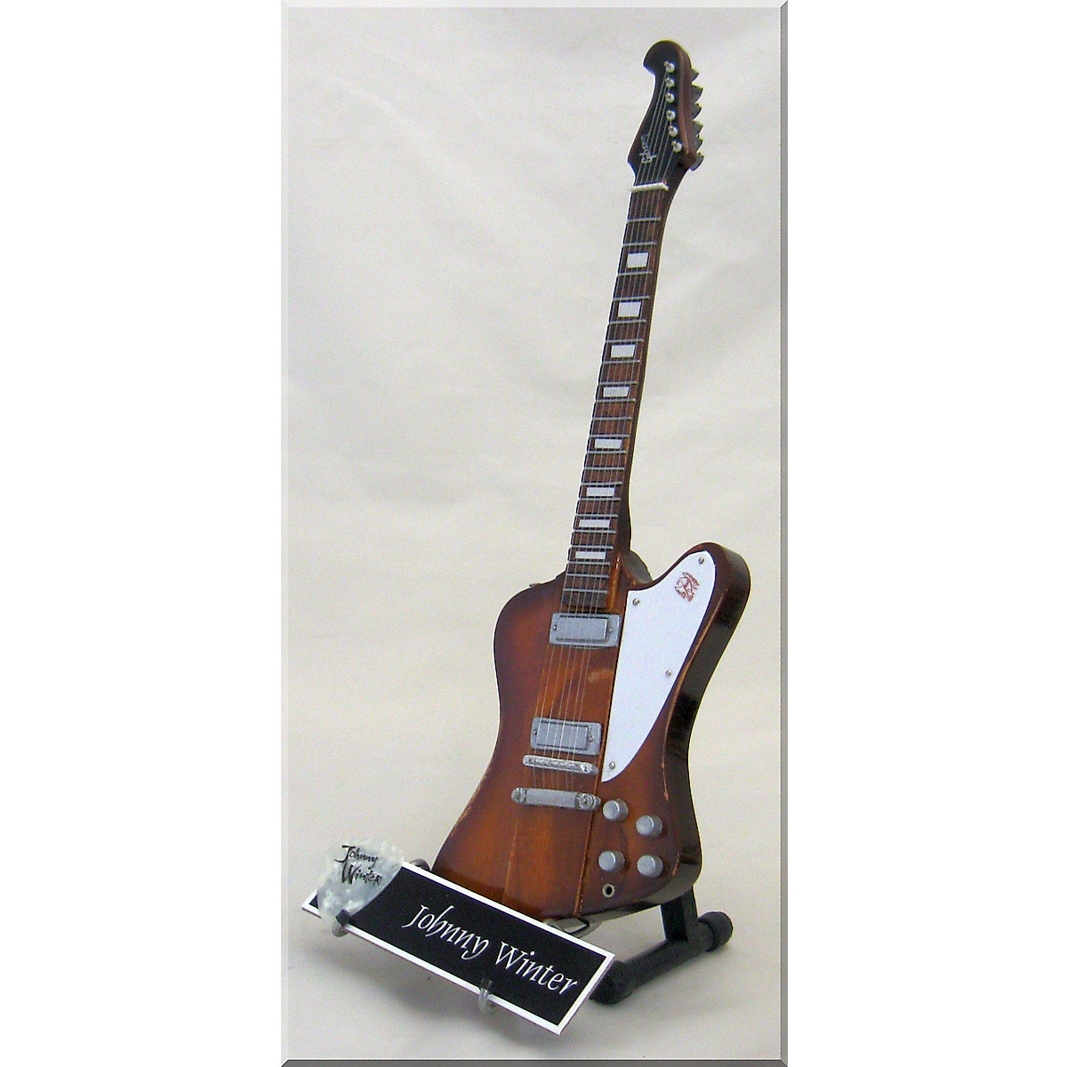 JOHNNY WINTER Miniature Guitar Firebird with Guitar Pick