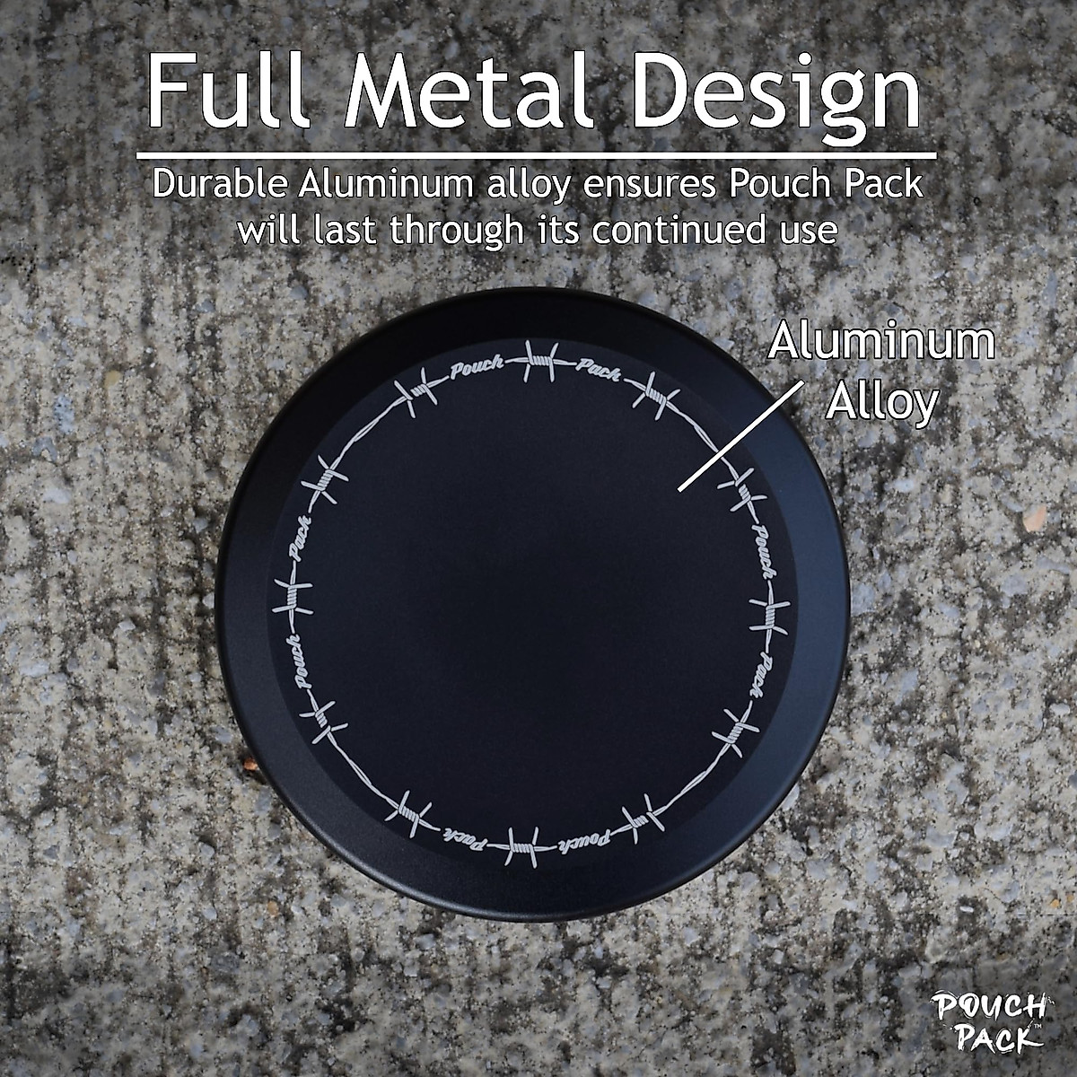 Pouch Pack - Metal Container for Zyn | Zyn Metal Can | Zyn Holder | Zyn Can | Aluminum Zyn Container | Snus Can | Zyn Tin | Zyn Case | Gift for Him | Caffeine Pouches | Black - (Single Compartment)