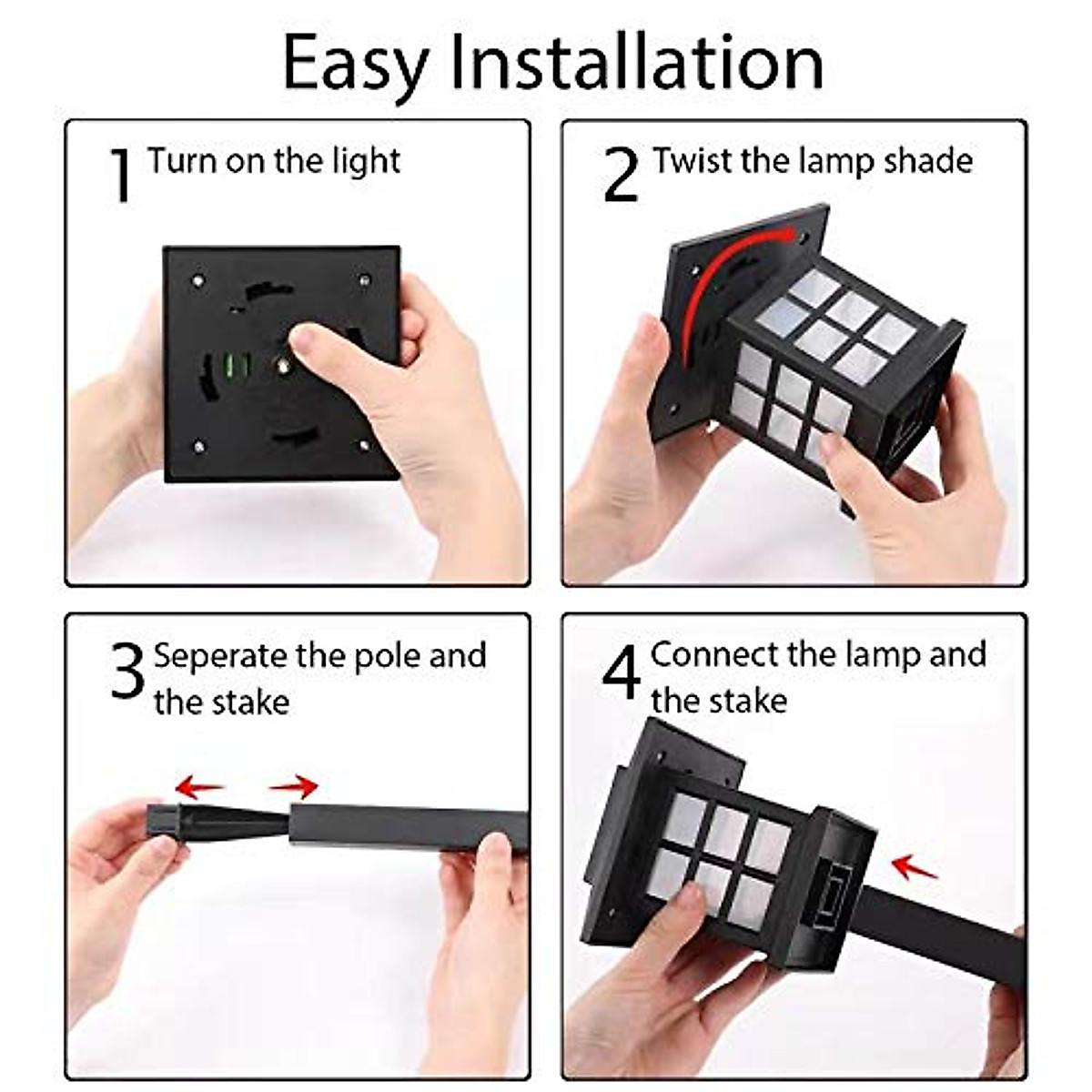 SuLethe 8 Pack Solar Pathway Garden Lights, Outdoor Waterproof Landscape Led Lighting Lamps for Patio, Path, Lawn, Walkway