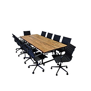 SOLIS LIGNA II 11-Piece Conference Set 1 Table, 10 Chairs, Brown, Black