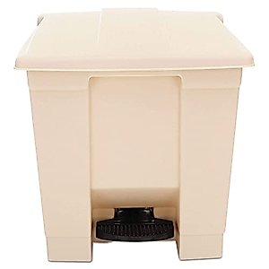 Rubbermaid Commercial Step Waste Container, 17.1&quot x 15.8&quot x 16.3&quot, Beige